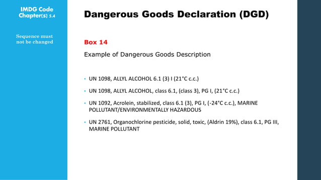 IMDG CODE Consignment Procedure | PPT
