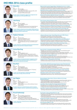 IMD MBA Class Profiles | PDF