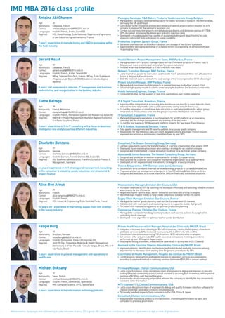 IMD MBA Class Profiles | PDF