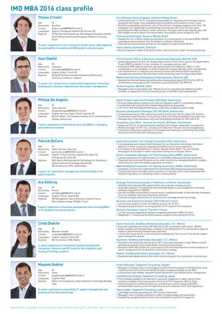 IMD MBA Class Profiles | PDF