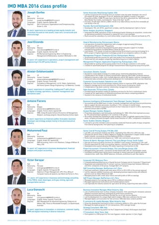 IMD MBA Class Profiles | PDF