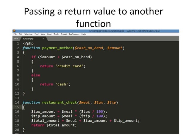 Functions in php | PPTX