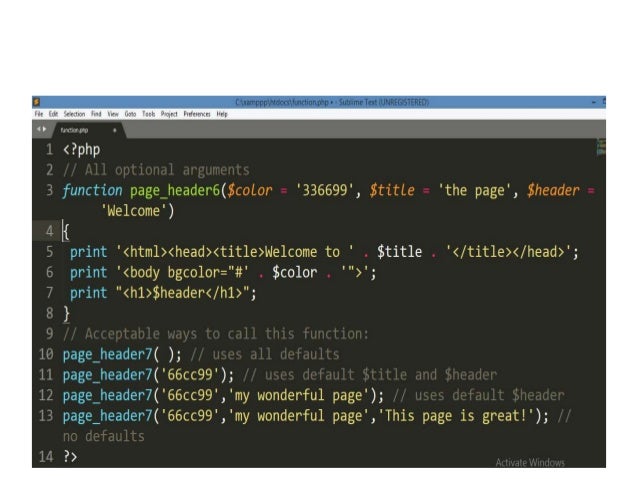 Functions In Php 