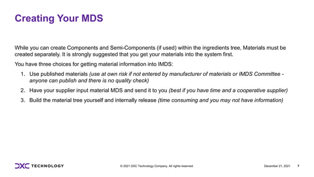 IMDS Create MDS tips_Material.pdf | Desktop Publishing | Computer Software and Applications