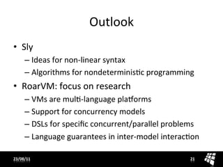 Sly and the RoarVM: Exploring the Manycore Future of Programming | PDF