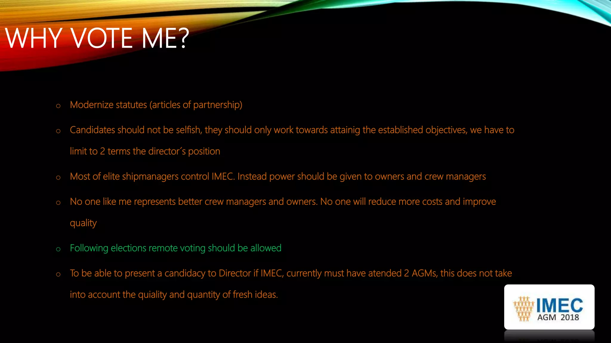 IMEC AGM 2018 PROFORMA DIRECTOR CANDIDATE | PPTX