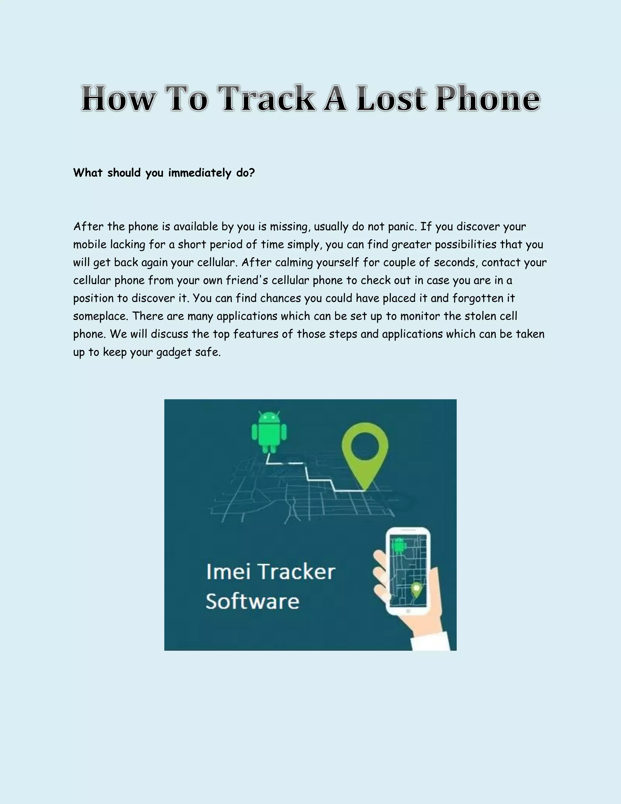 Imei tracker software | PDF