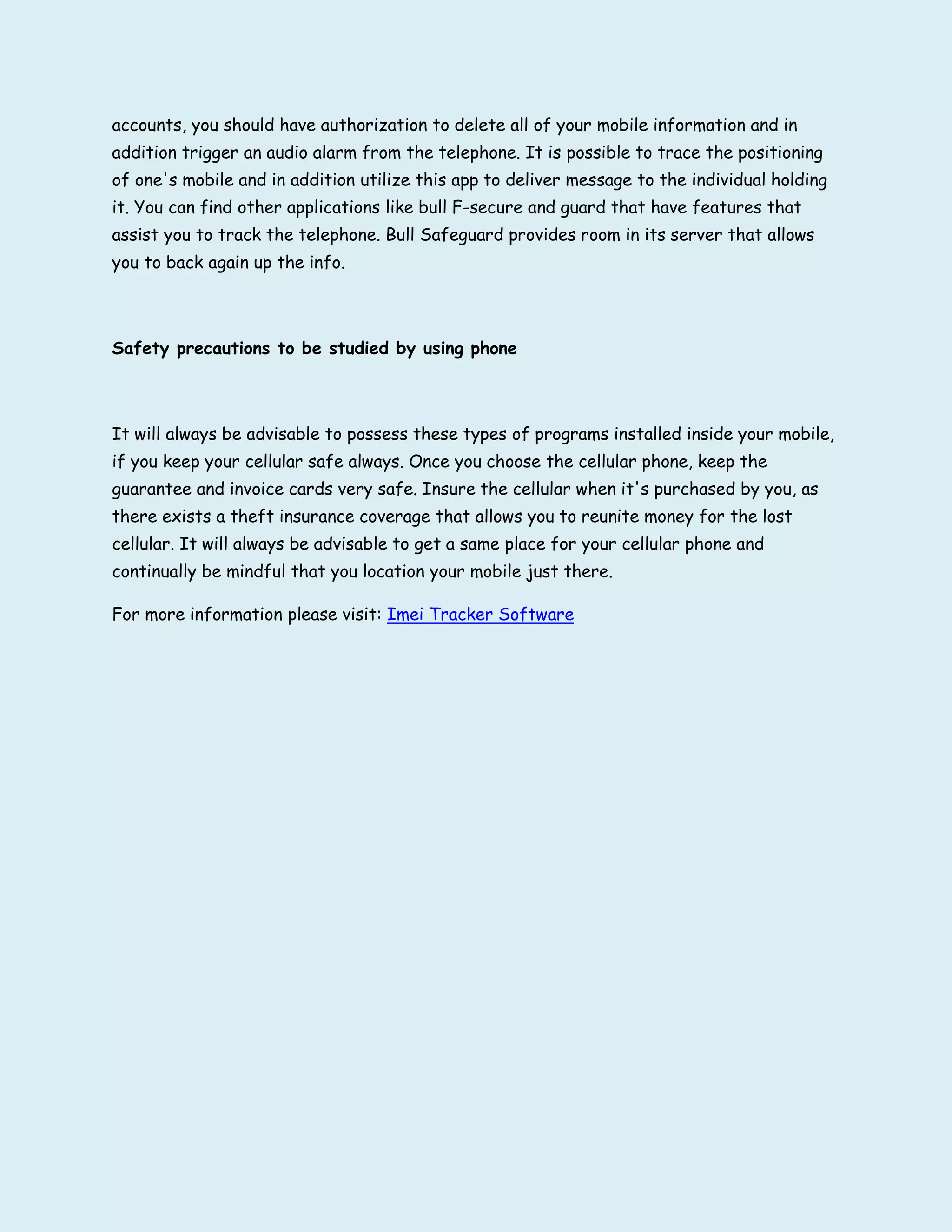 Imei tracker software | PDF