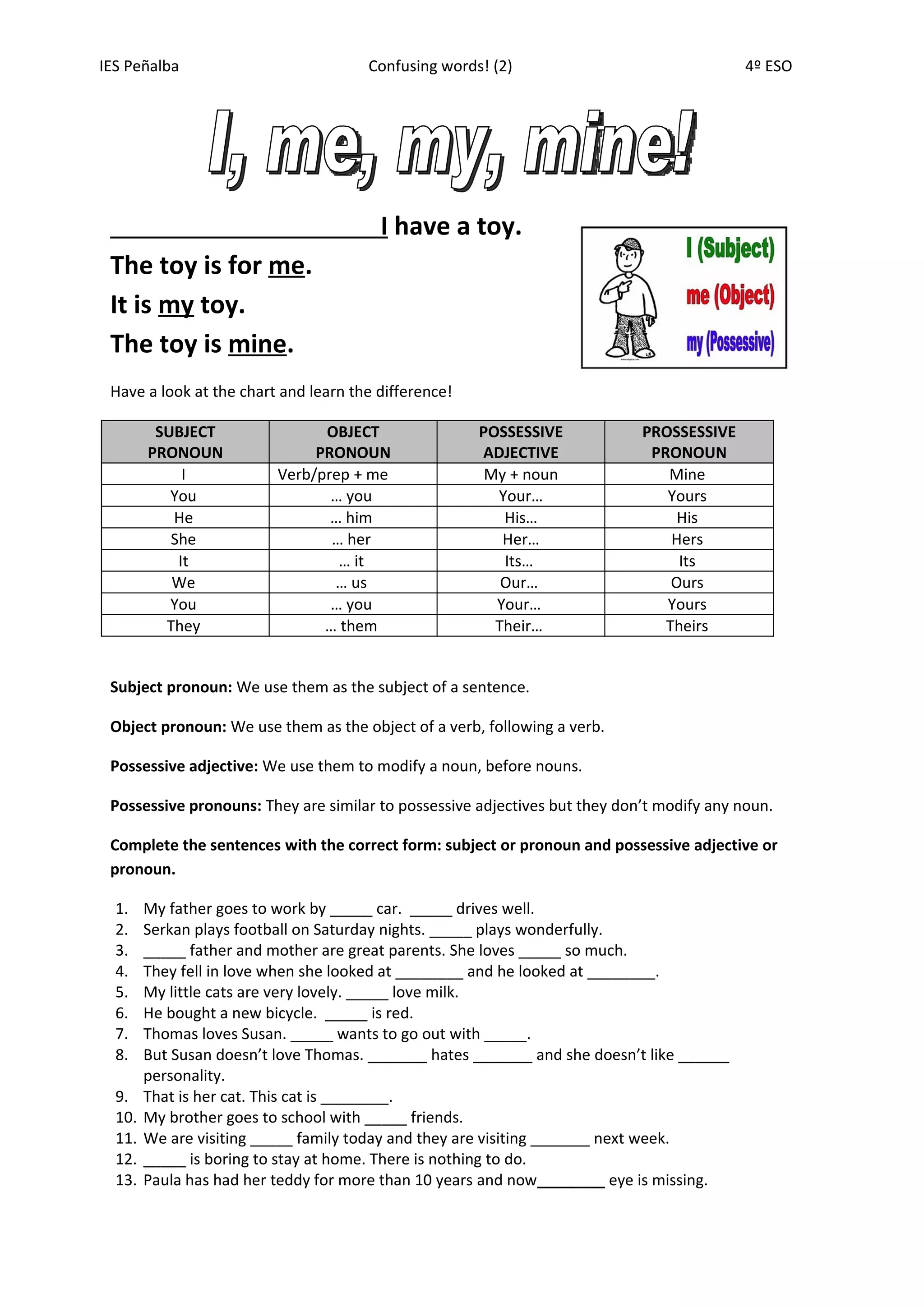 I, me, my, mine! | DOC