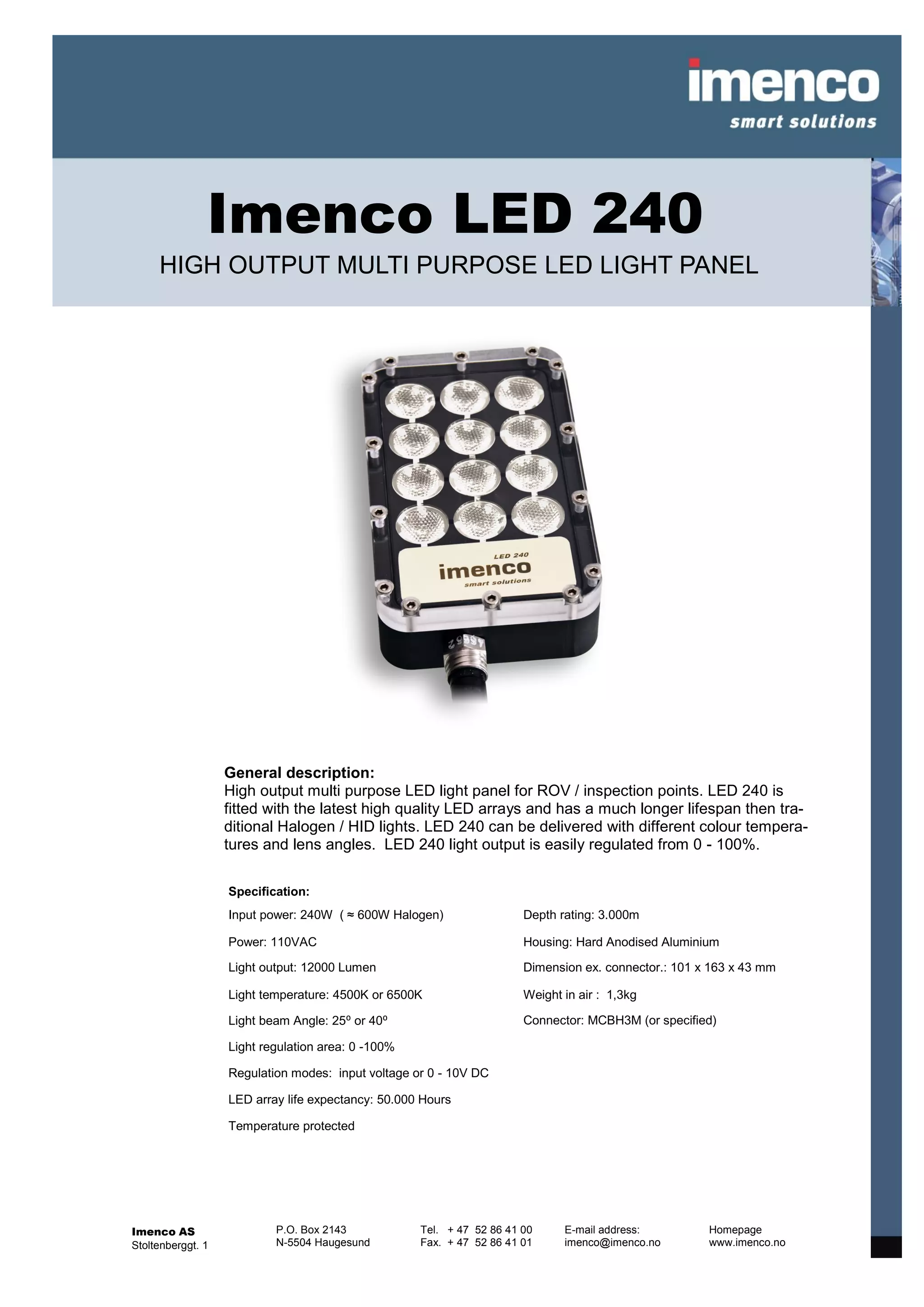 Imenco led240 | PDF