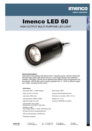 Imenco led60 | PDF