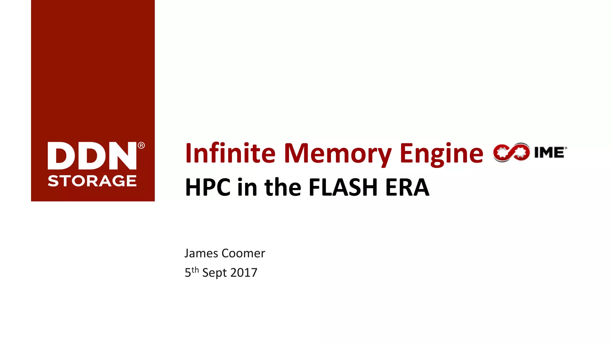 Infinite Memory Engine: HPC in the FLASH Era | PPT