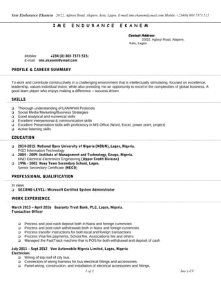 IME EKANEM'S RESUME | DOC