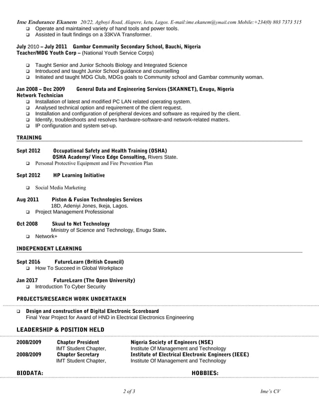 IME EKANEM'S RESUME | DOC