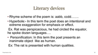 I MET A RAT..... [Autosaved].pptx of culture | PPT