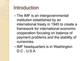international monetary fund(IMF) | PPTX