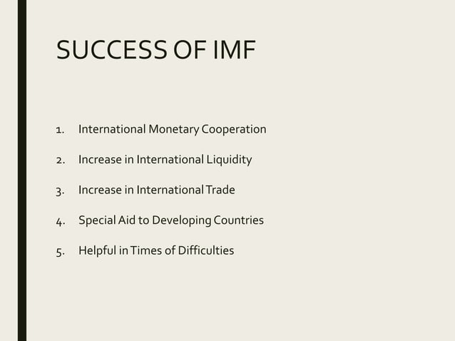 International Monetary Fund (IMF) | PPT