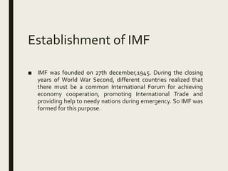 International Monetary Fund (IMF) | PPT
