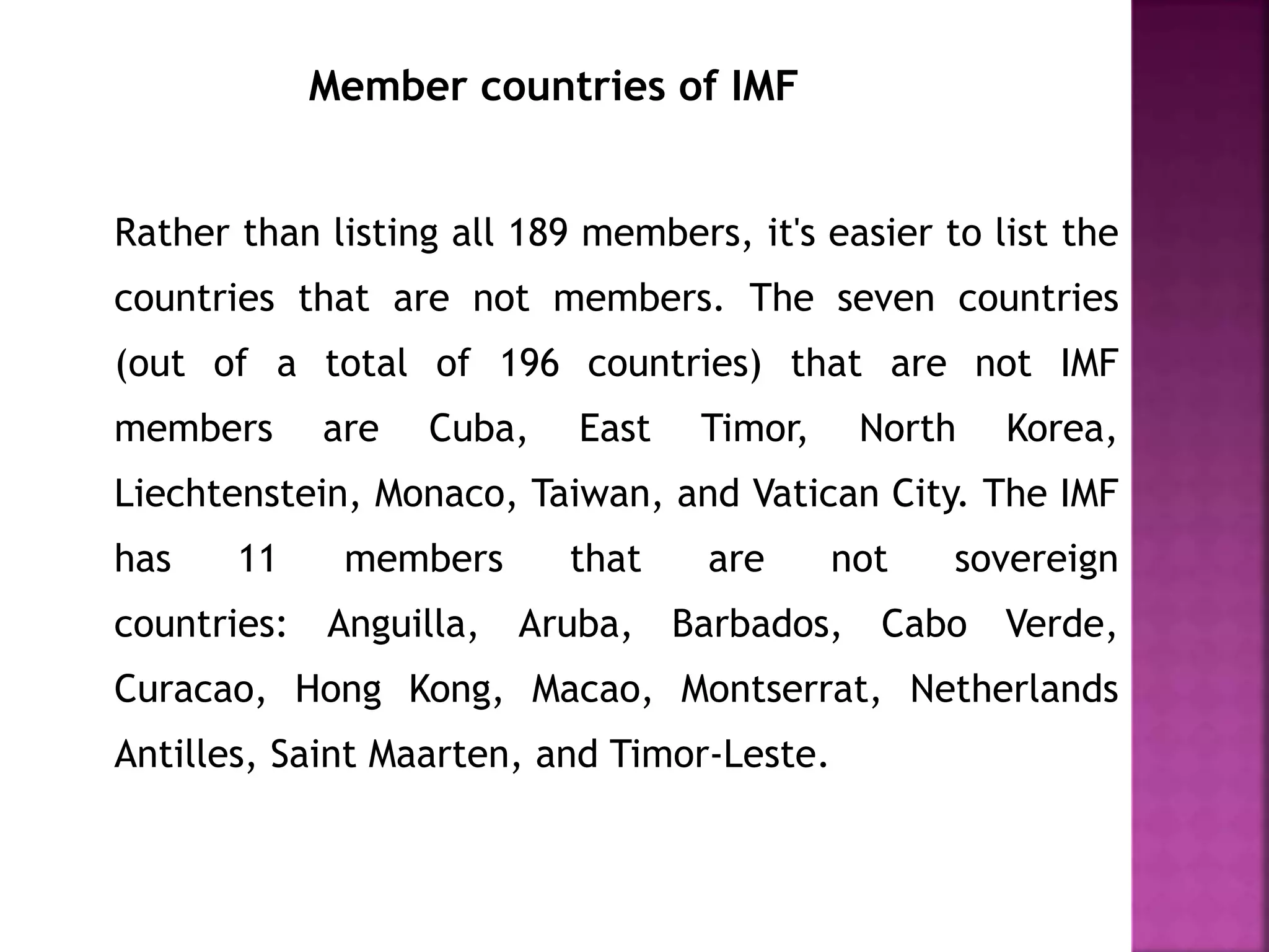 International Monetary Fund (IMF) | PPTX | Currencies | Economy