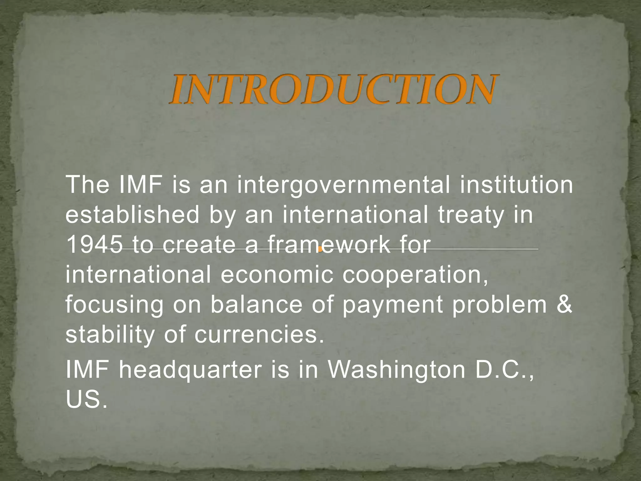 INTERNATIONAL MONETARY FUND | PPTX