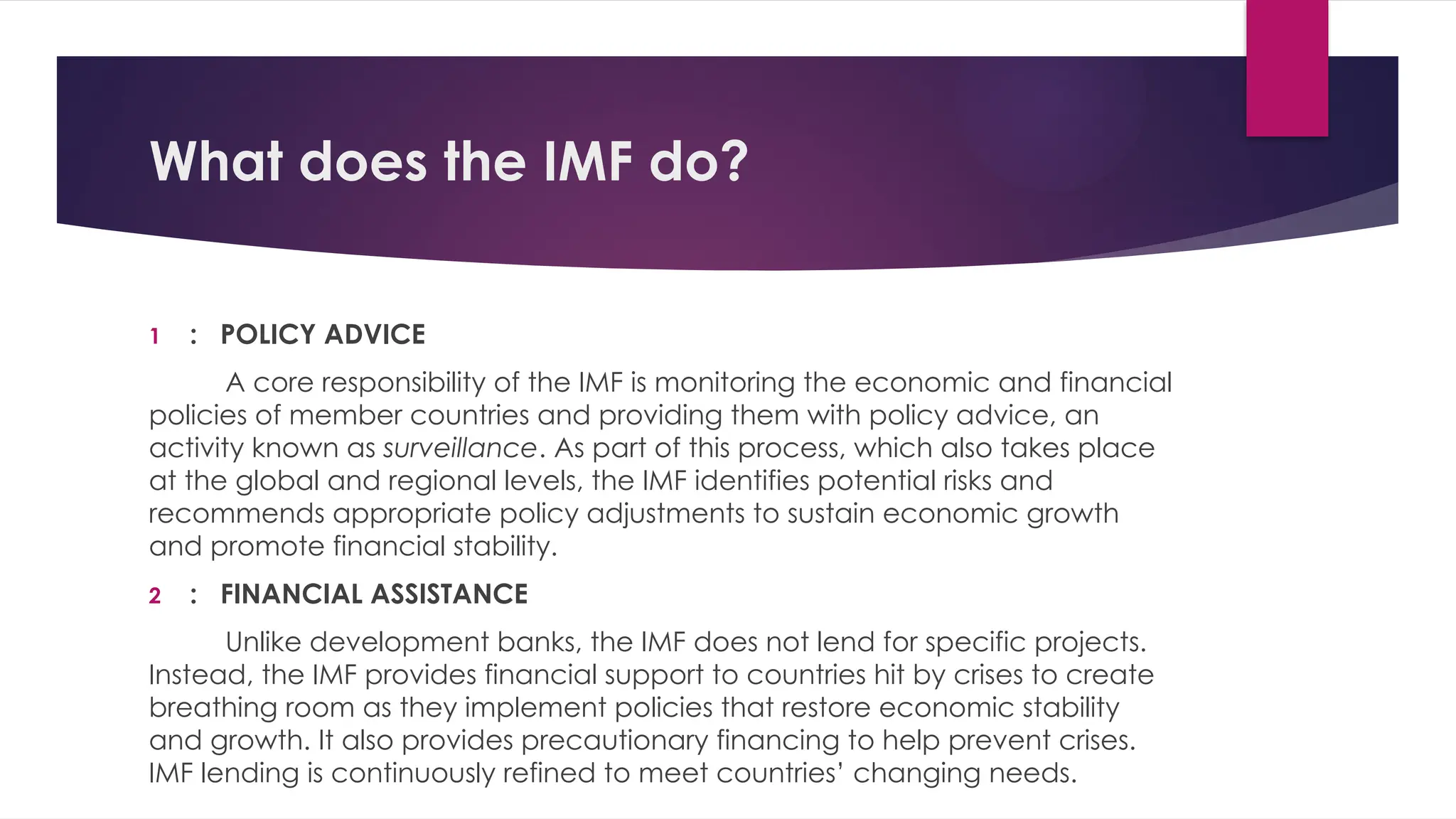 International Monetary Fund and its Functions | PPTX