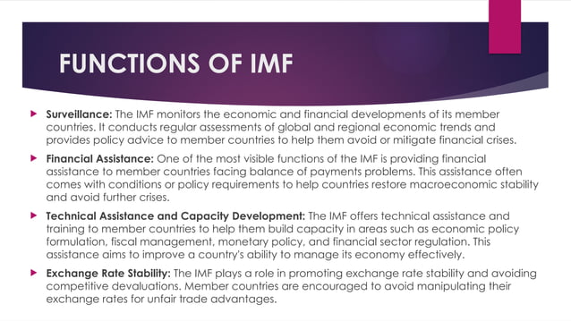 International Monetary Fund and its Functions | PPTX