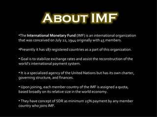 Imf and india | PPT