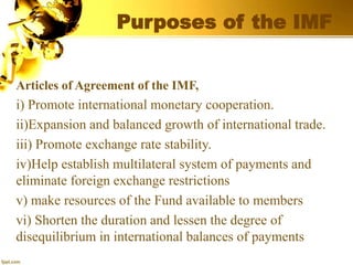 Imf and world bank | PPTX | Currencies | Economy