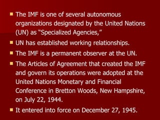Imf class | PPT