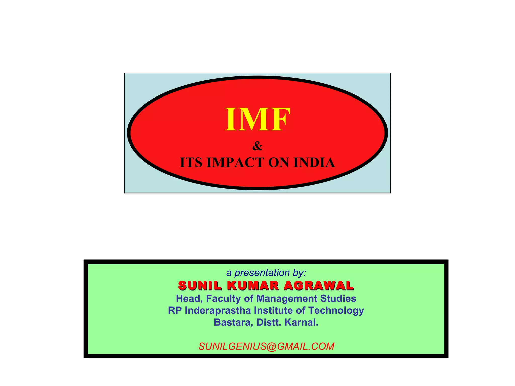 IMF & Impact On India | PPT