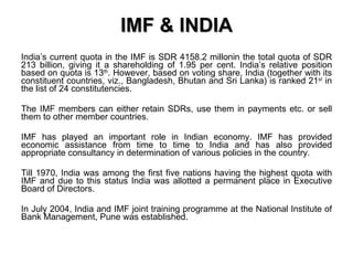 IMF & Impact On India | PPT