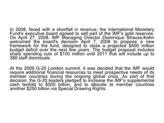 IMF & Impact On India | PPT