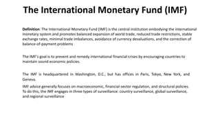 The International Monetary Fund(IMF) presentation | PPT