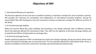 The International Monetary Fund(IMF) presentation | PPTX