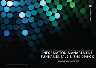 Information Management Fundamentals DAMA DMBoK training course synopsis ...