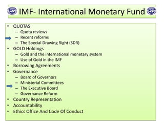 Imf & world bank | PPTX