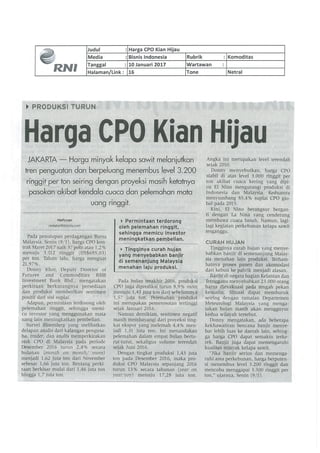 Harga CPO Kian Hijau | PDF