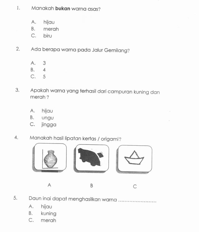 Soalan Latihan Dunia Seni Visual Tahun 2 | PDF