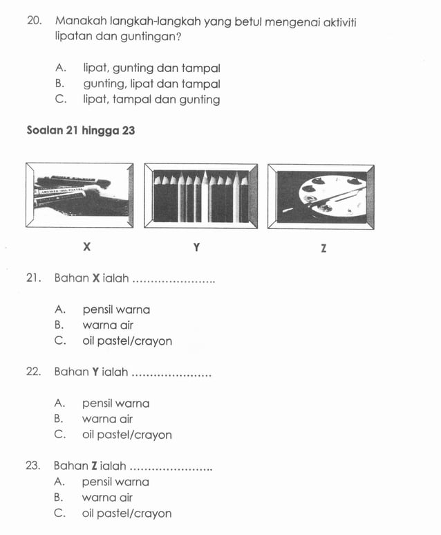 Soalan Latihan Dunia Seni Visual Tahun 2 | PDF