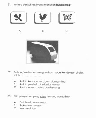 Soalan Latihan Dunia Seni Visual Tahun 2 | PDF