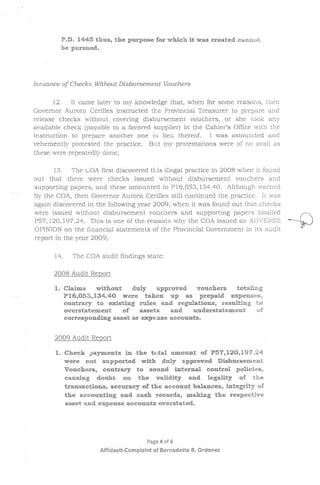 Bernadette Ordonez Affidavit (part 3) Graft and Corruption | PDF
