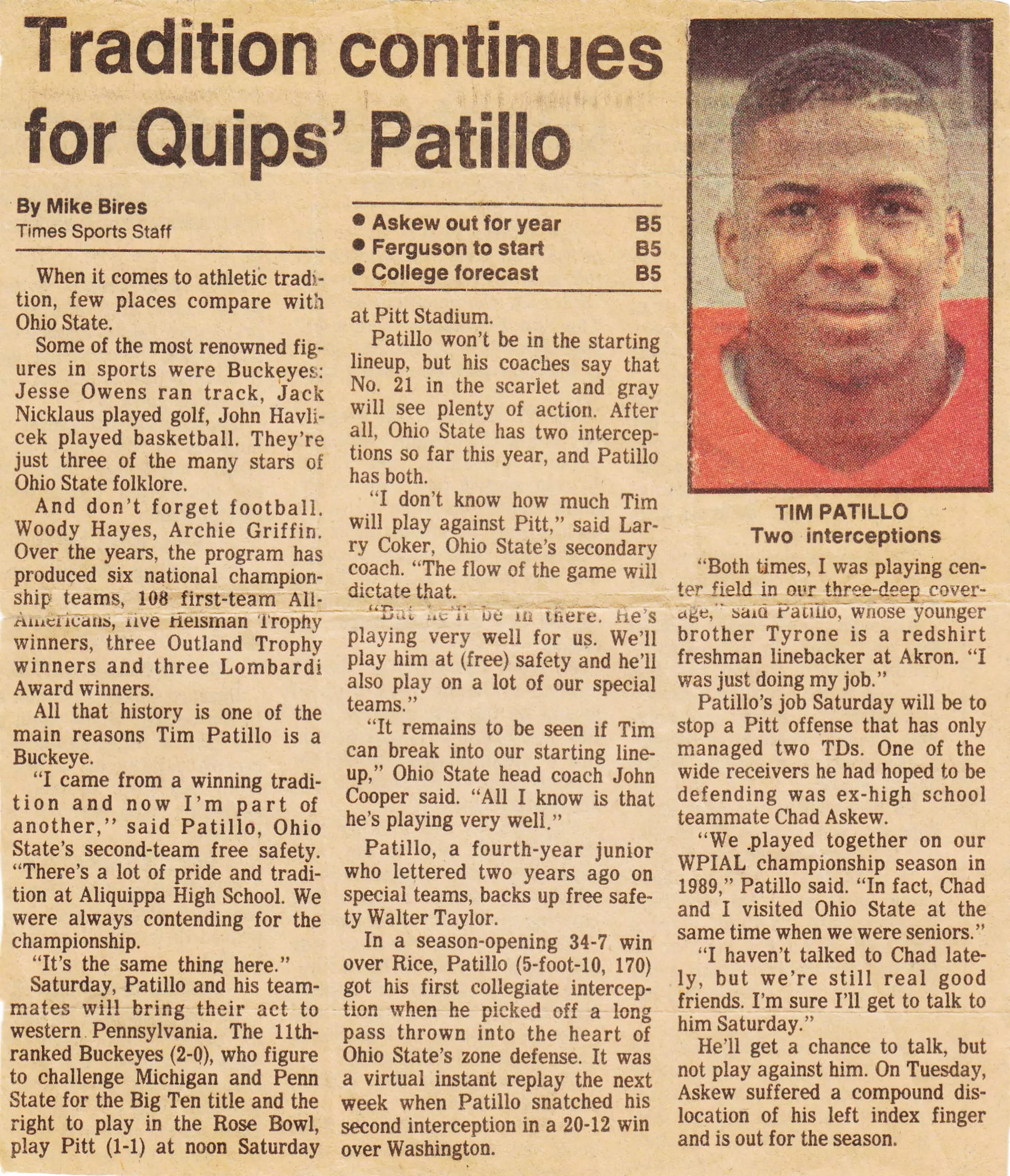 Trinity Kings Family Archive: 1st and only Buckeye that played football ...