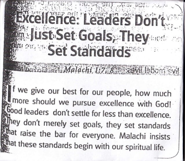 Trinity Kings World Leadership: Excellence: Leaders Don't Just Set Goal ...