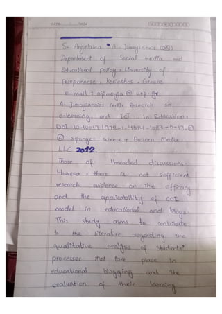 Reflecting on my "Learning Journey"..... | PDF