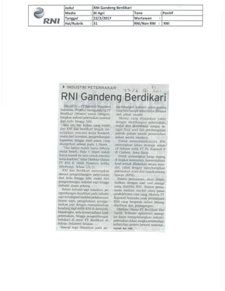RNI Gandeng Berdikari | PDF