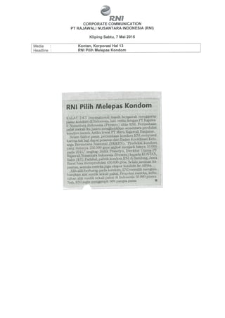 RNI Pilih Melepas Kondom | PDF