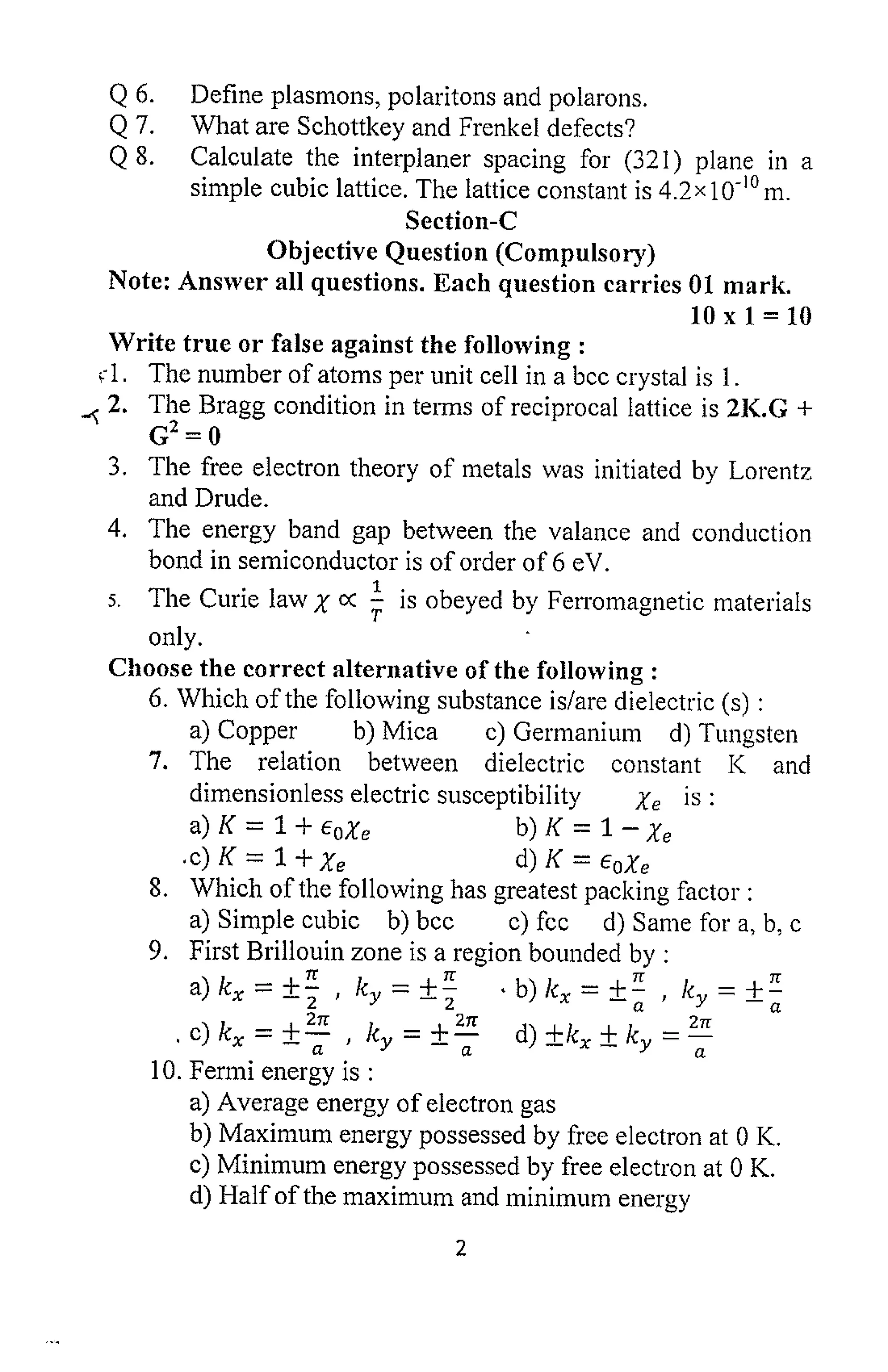 Solid State Physics (UOU) | PDF