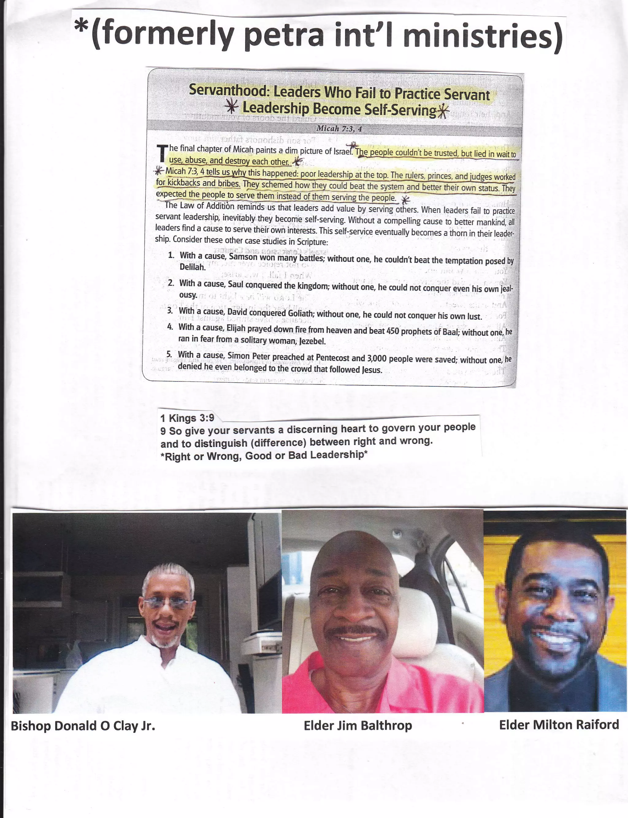 Trinity Kings World Leadership: *(formerly petra int'l ministries ...