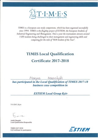 Times Local Qualification Certificate 2017 | PDF | Business | Business ...