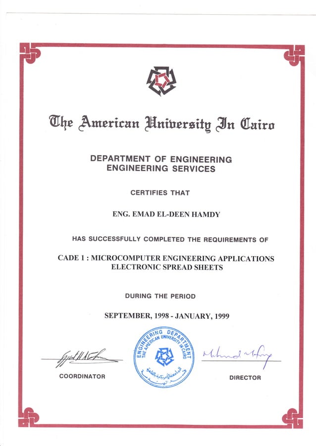 AUC Certificate - Microcomputer Engineering Applications Electronic ...